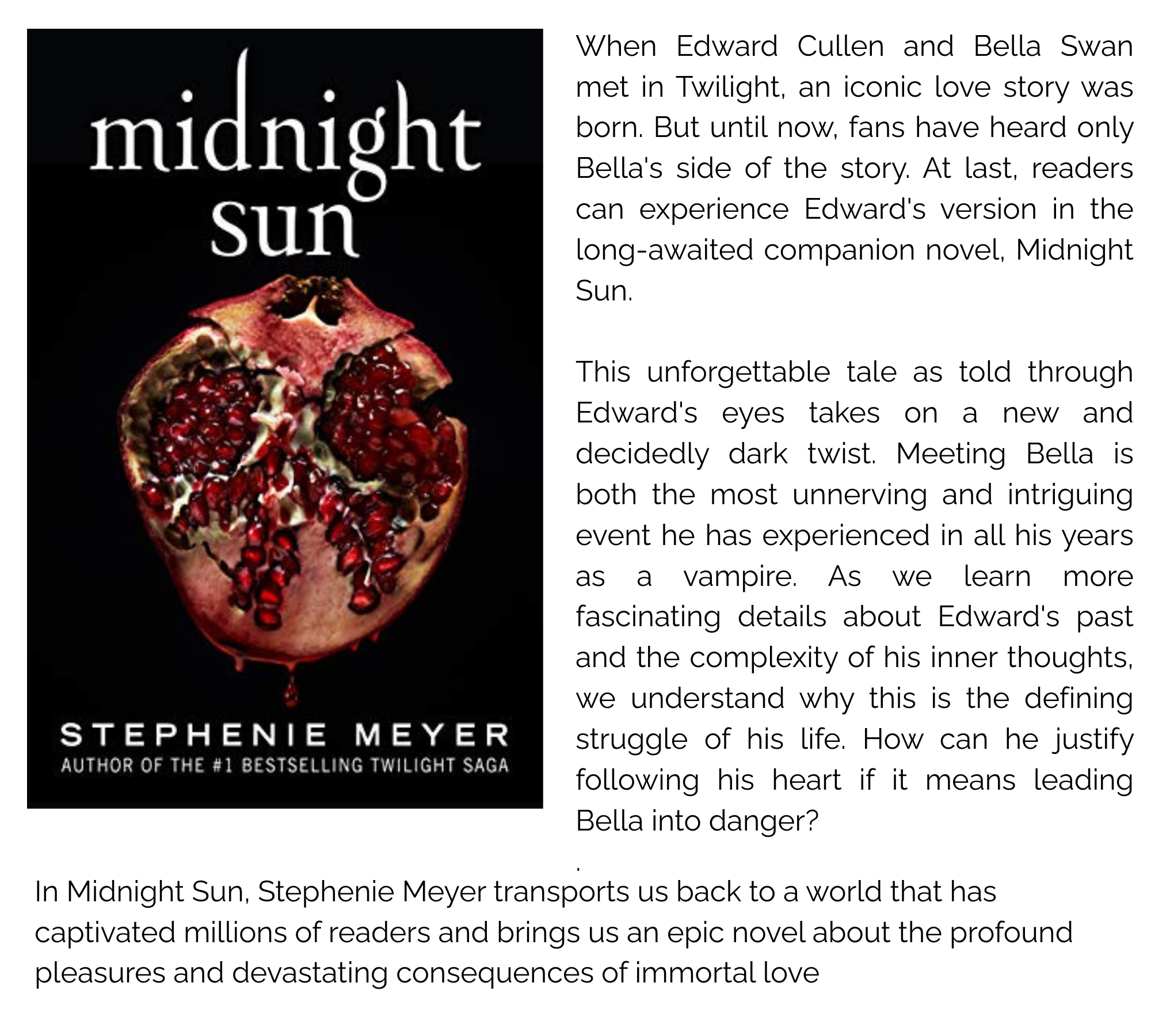 Book Review -Midnight Sun by Stephanie Meyer – Book Slut